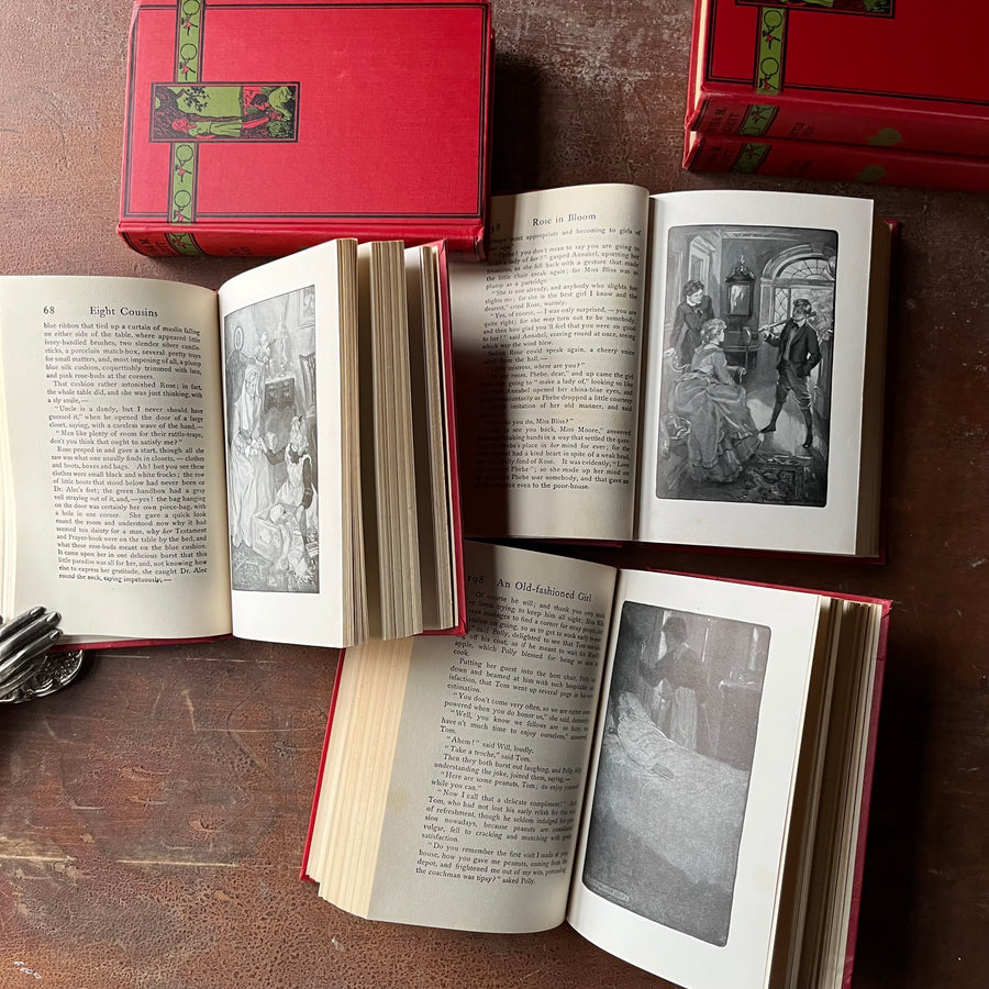 Louisa May Alcott Six Antique Book Set: Little Women, Little Men, Jo's ...