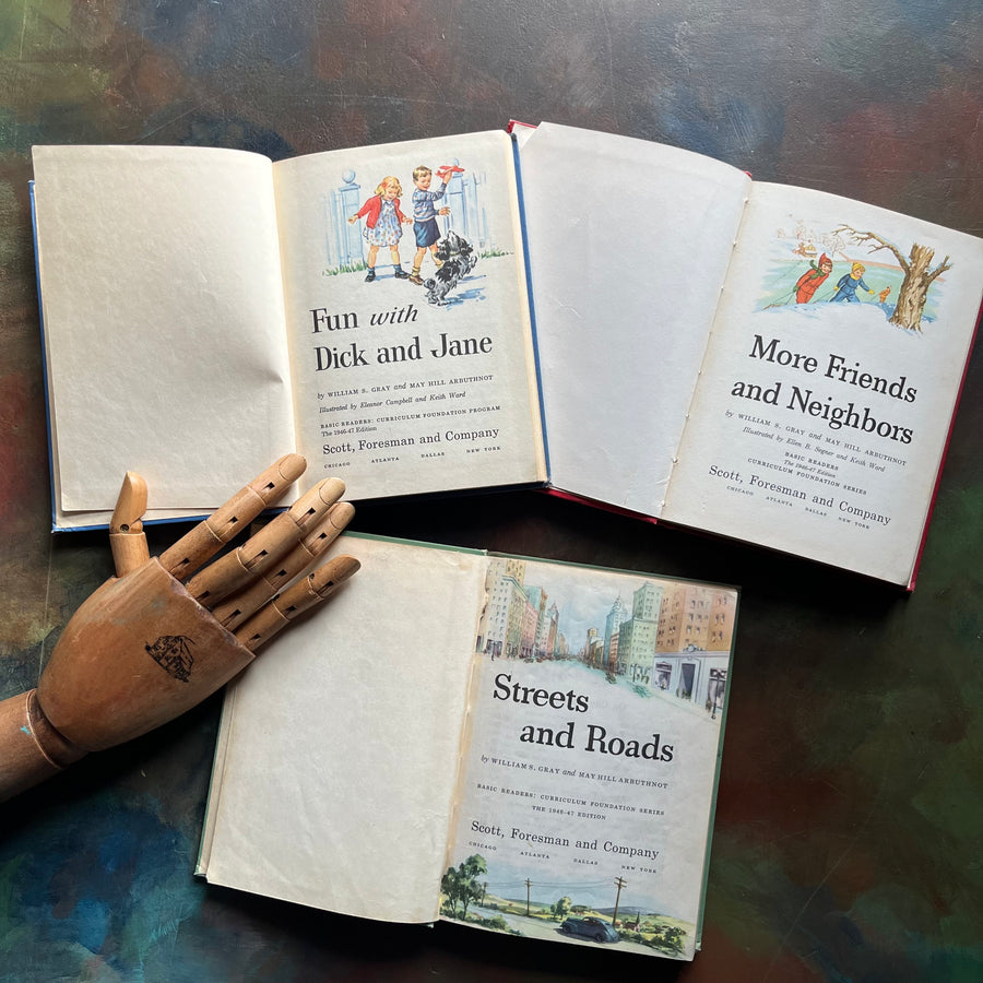 Set of Three Basic Readers - Dick & Jane Vintage School Books - Log ...