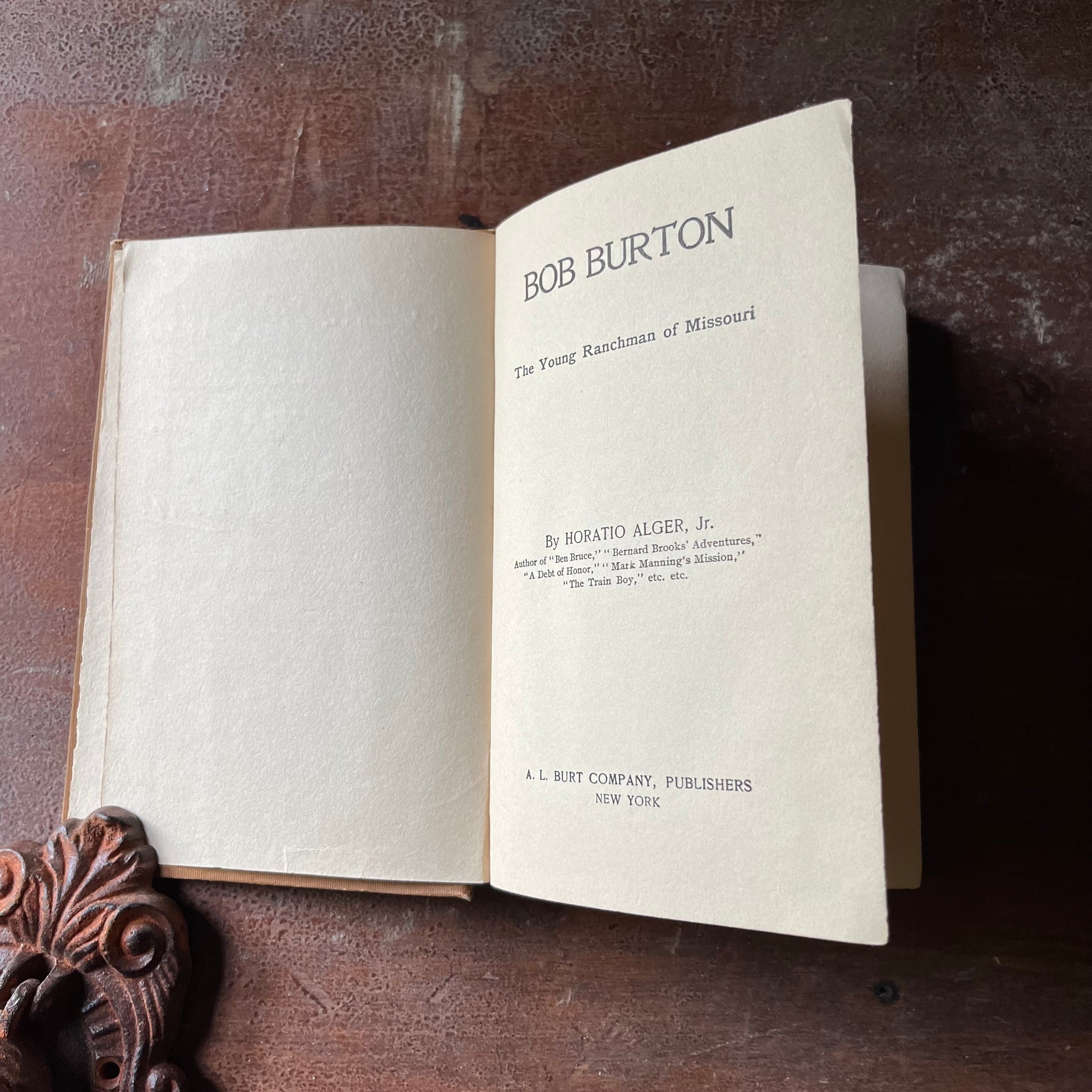 Bob Burton The Young Ranchman of Missouri by Horatio Alger, Jr. - Log ...