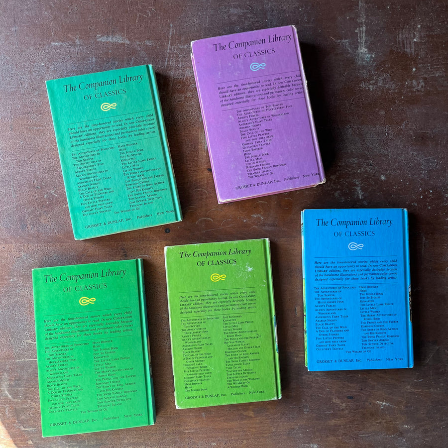 Companion Library 5 Book Set - 1950's Children's Books - Log Cabin Vintage