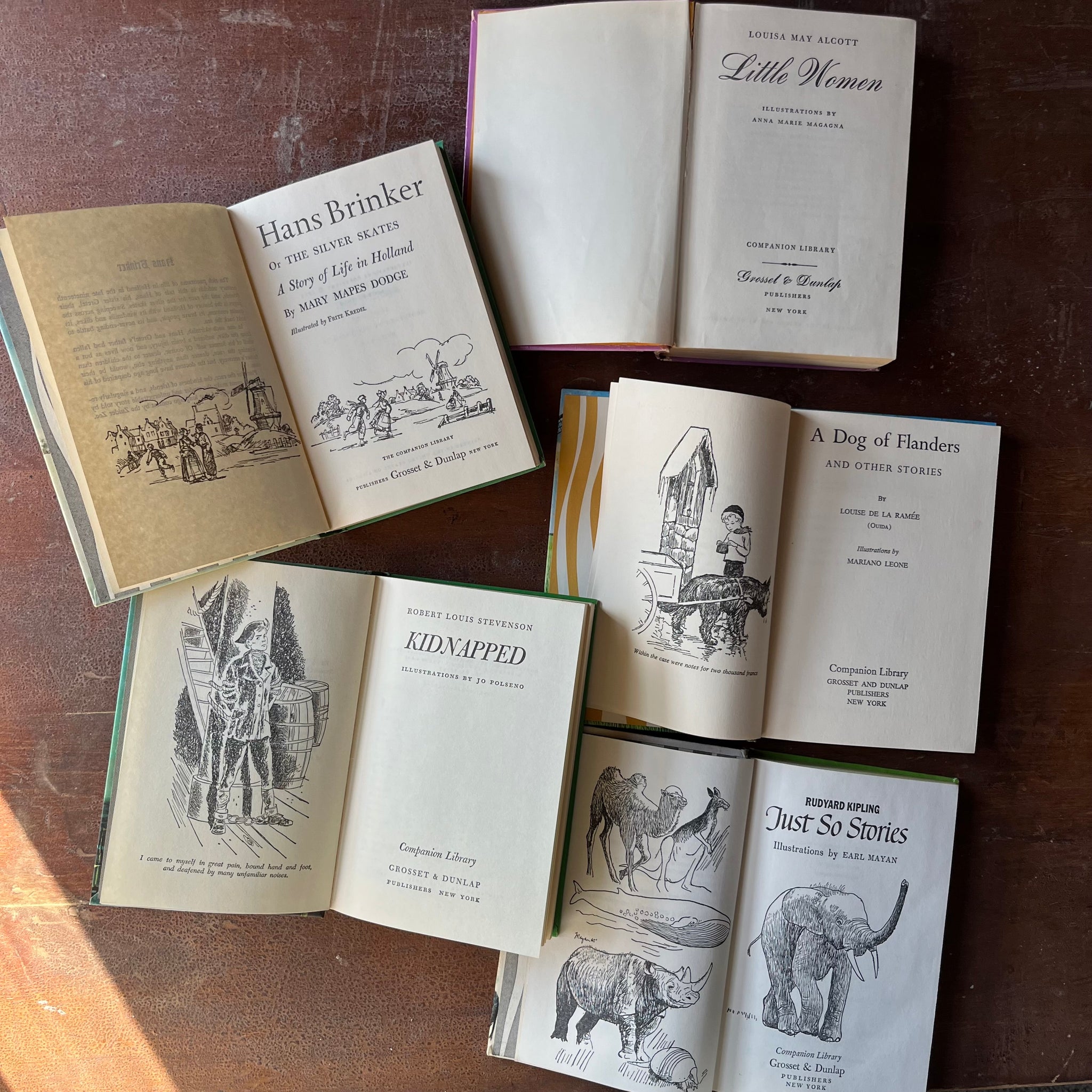 Companion Library 5 Book Set - 1950's Children's Books - Log Cabin Vintage