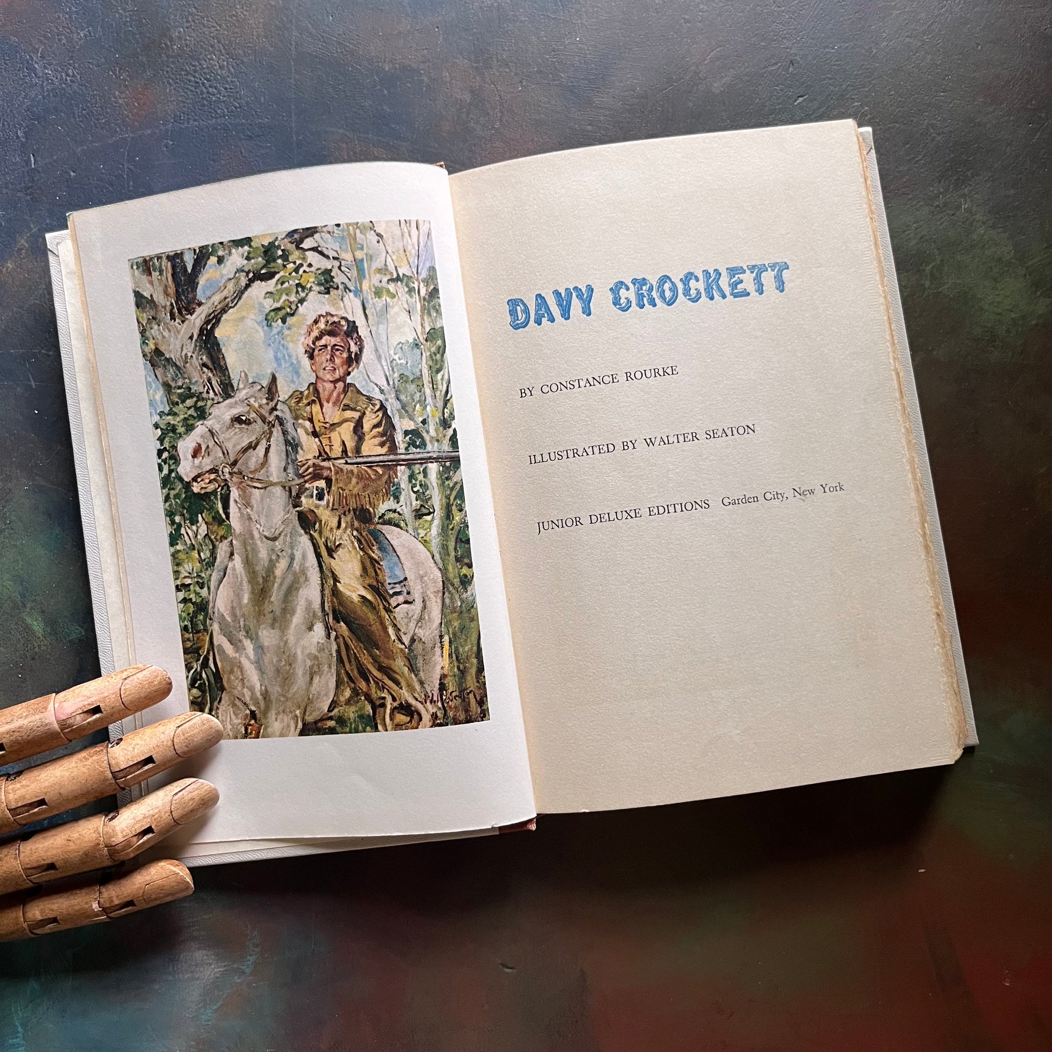 Davy Crockett - a 1956 Junior Deluxe Editions Hardcover Book - Log ...