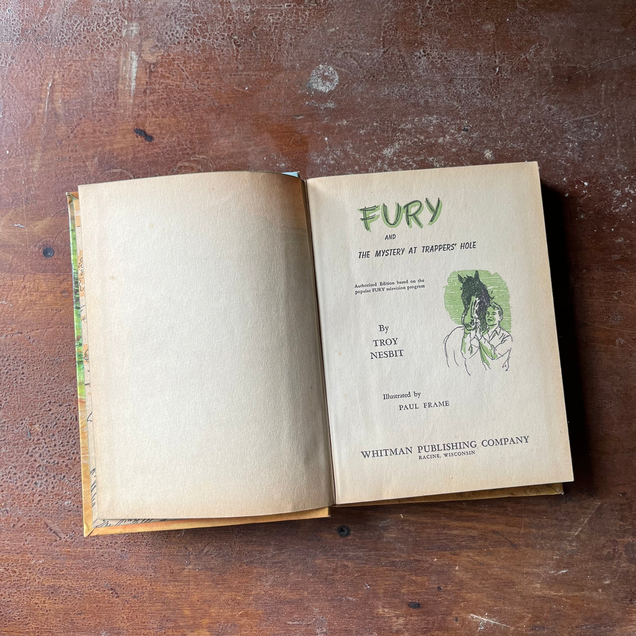 Fury and the Mystery at Trappers' Hole by Troy Nesbitt - 1959 Whitman ...