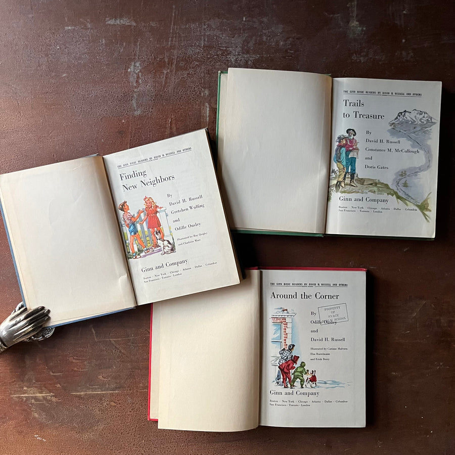 Ginn Basic Readers Vintage School Book Set: Around the Corner, Trails ...