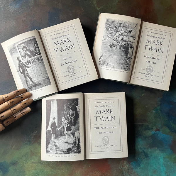 Set of Three Vintage Mark Twain Books - Log Cabin Vintage