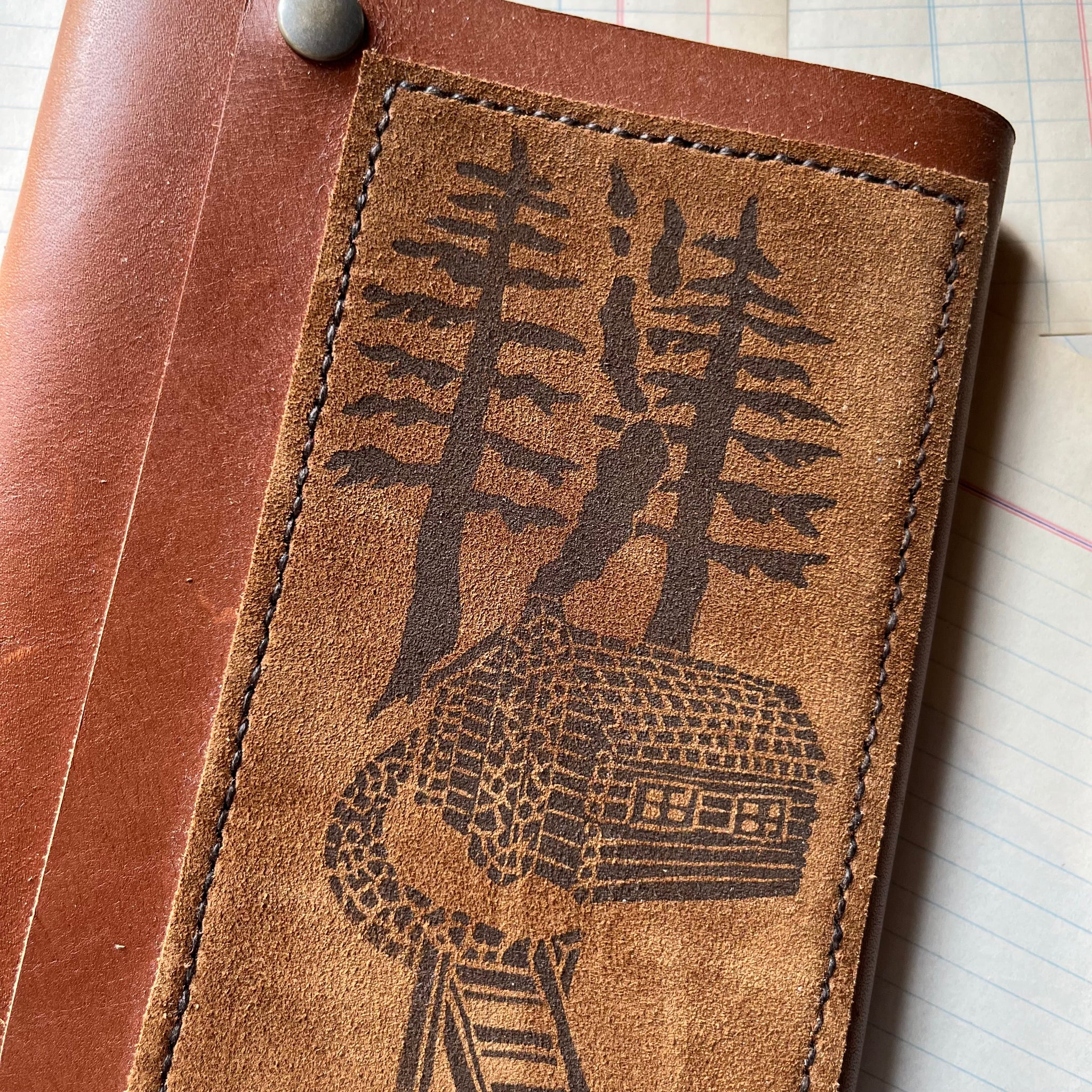 Log Cabin Guestbook Leather Journal - Large - Log Cabin Vintage