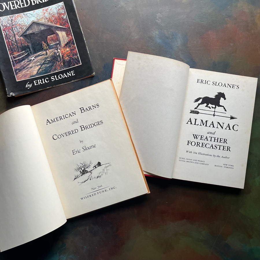 Pair of Eric Sloane American History Books - Log Cabin Vintage