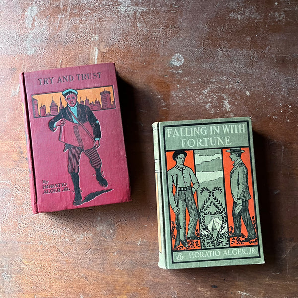 Pair of Horatio Alger, Jr. Antique Books: Falling in with Fortune and ...