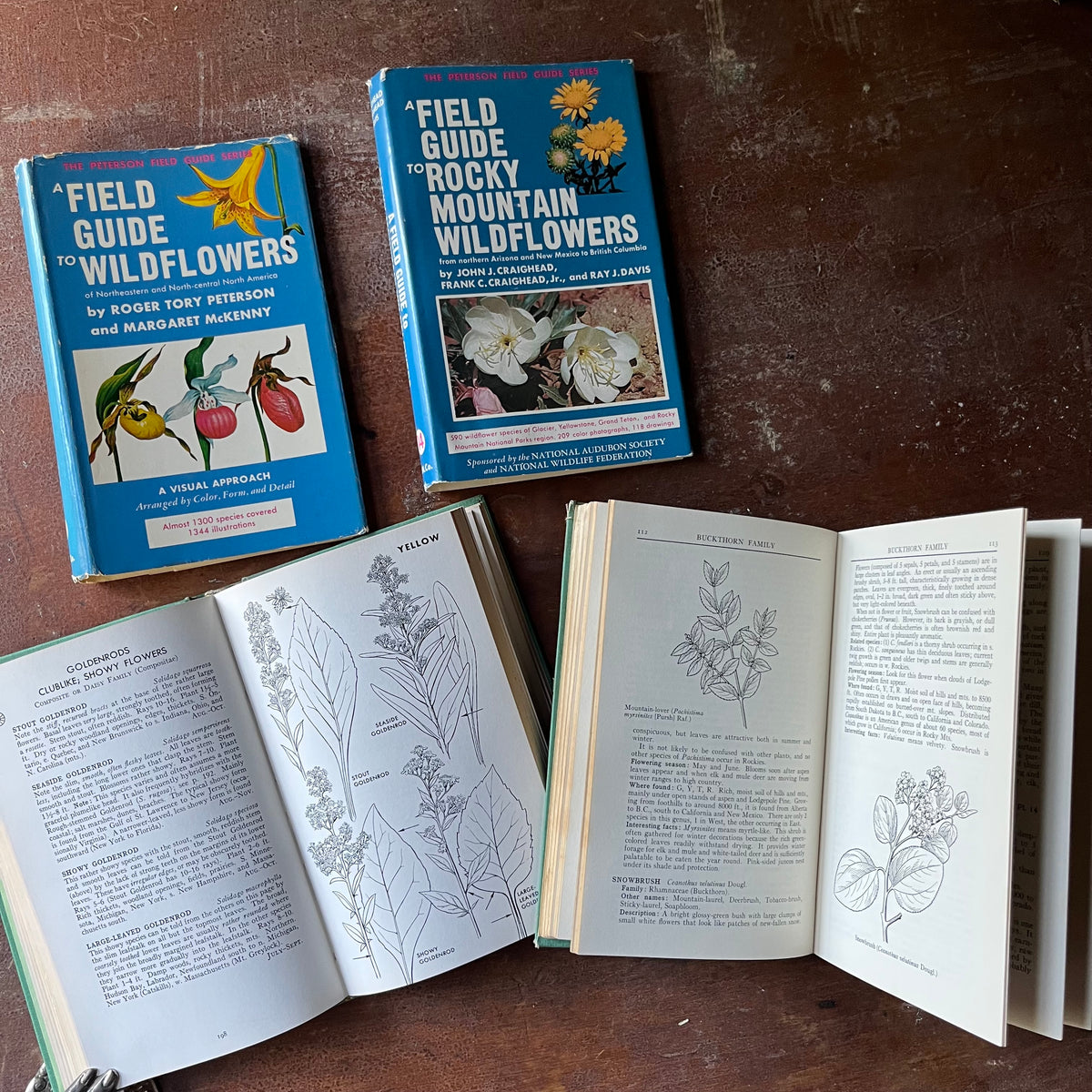 Pair of Peterson Field Guides - Wildflowers & Rocky Mountain Wildflowe ...