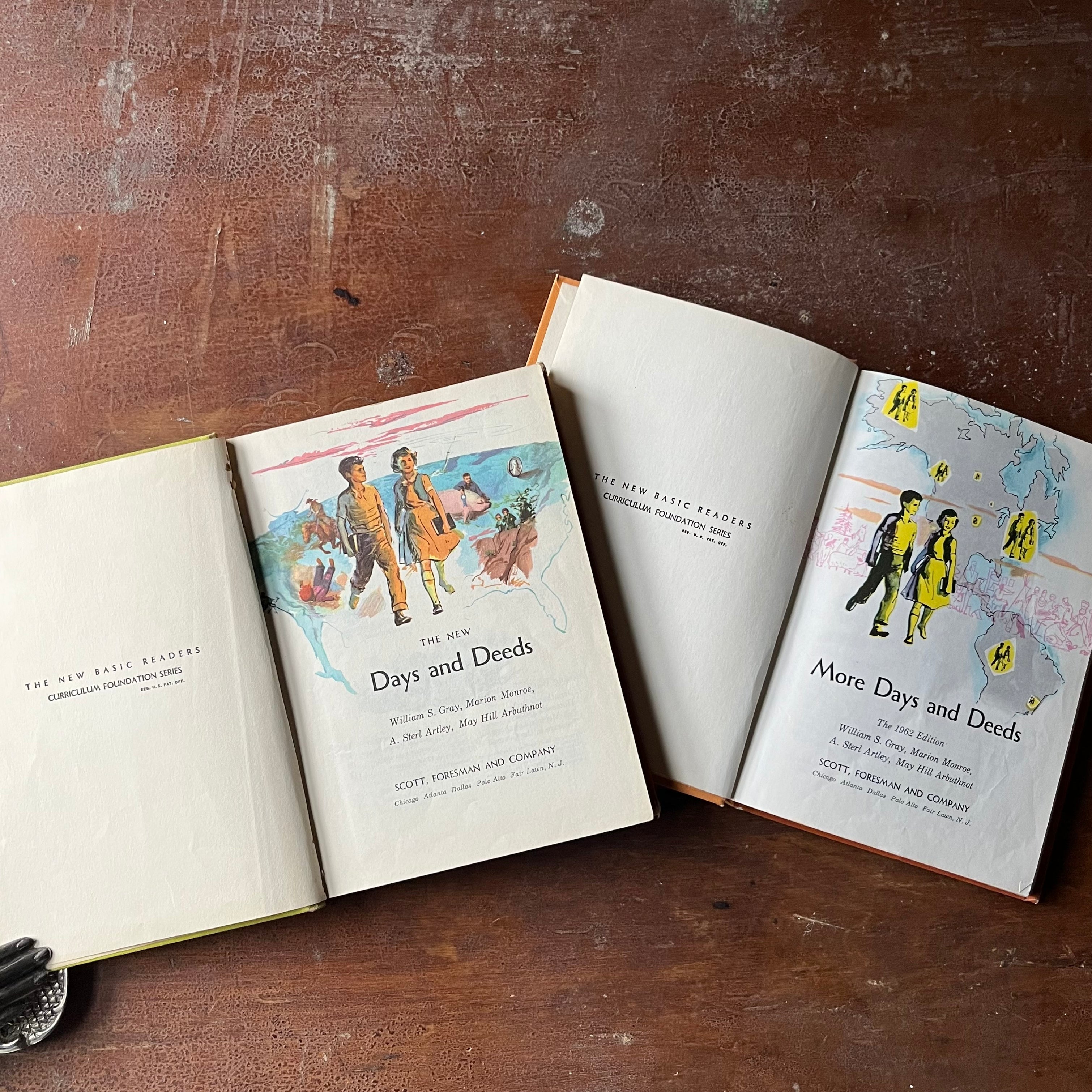 Pair of The New Basic Readers - Dick & Jane School Books - Log Cabin ...