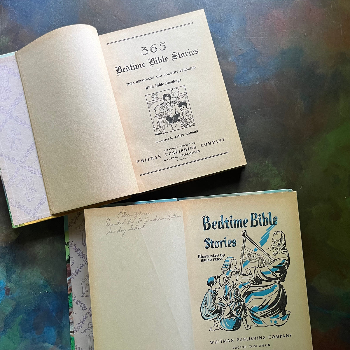 Pair of Whitman Giant Books: 365 Bedtime Bible Stories & Bible Stories ...