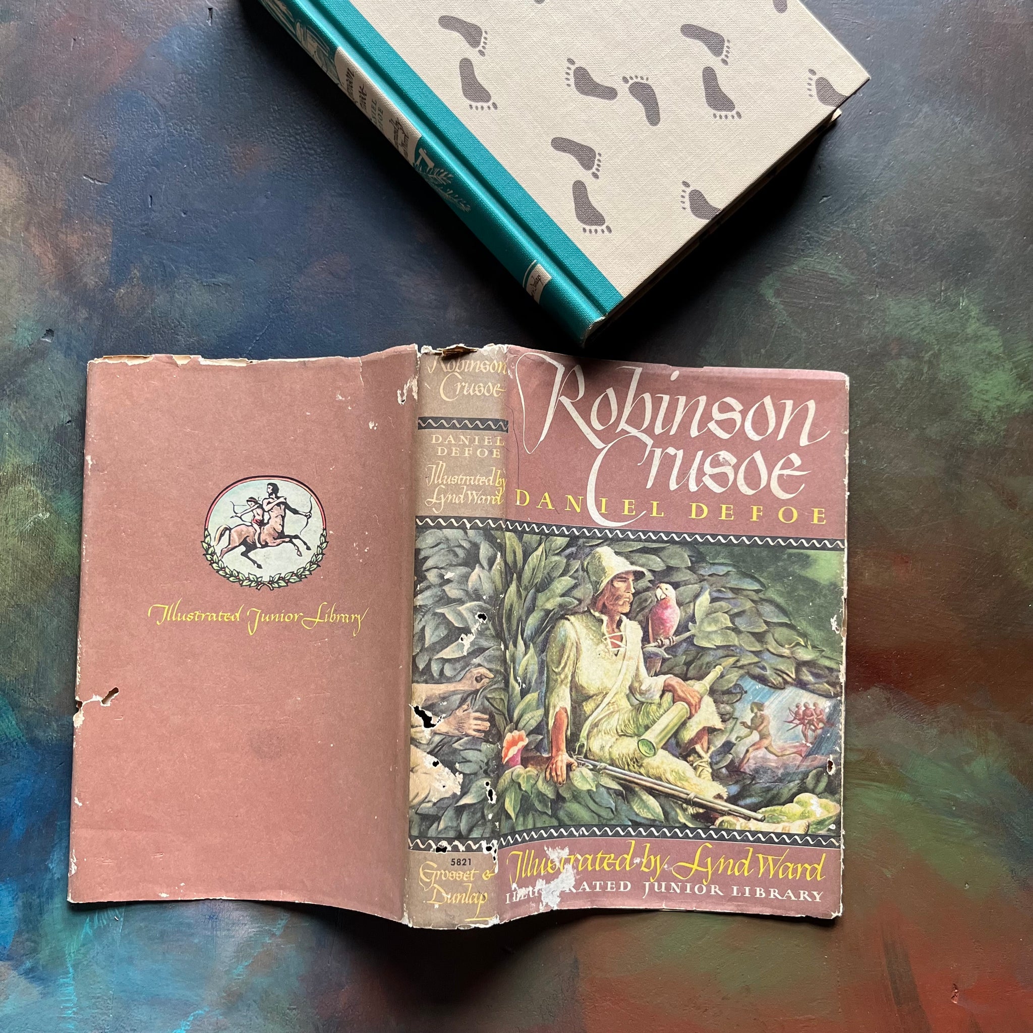 Robinson Crusoe by Daniel Defoe - a 1946 Illustrated Junior Library Ed ...