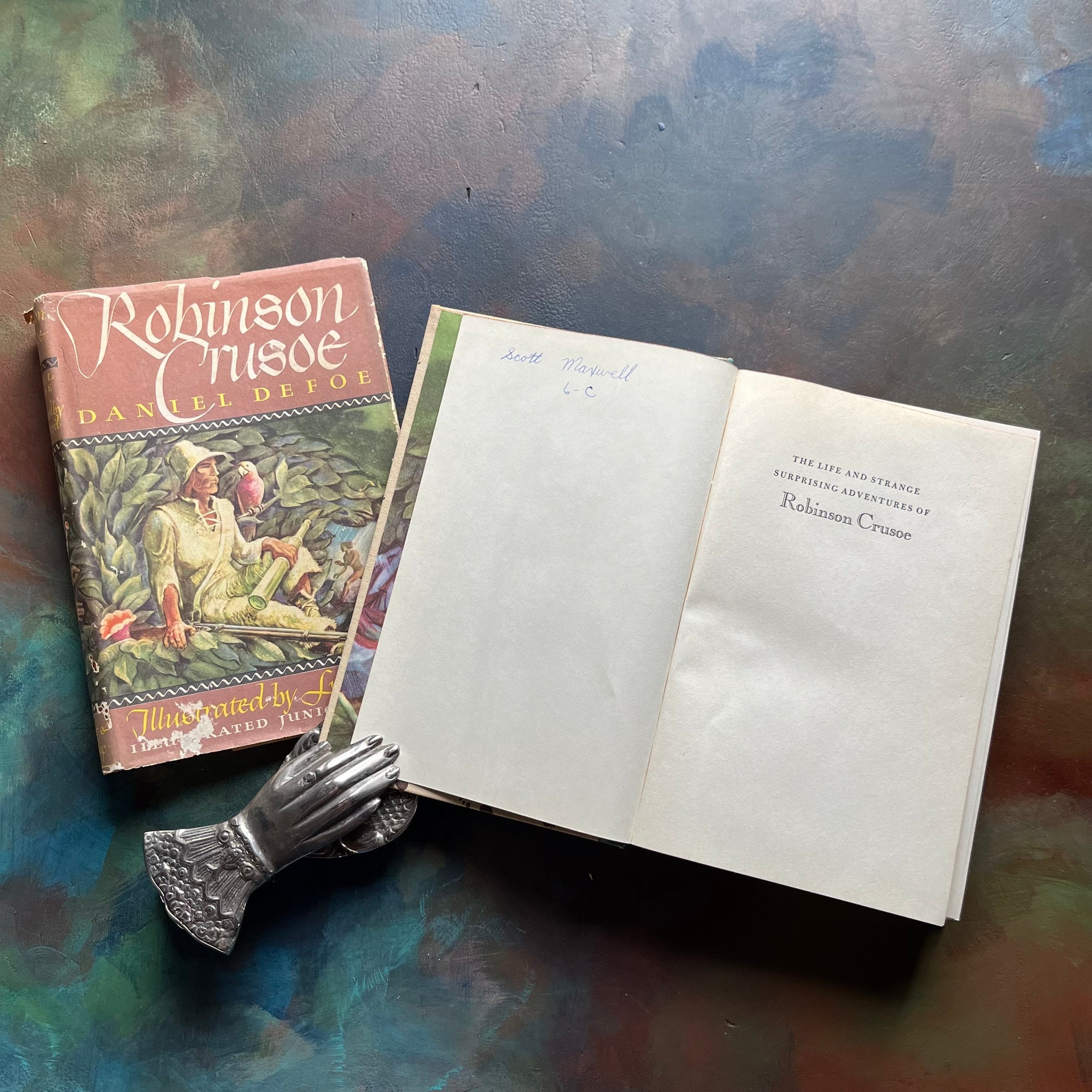 Robinson Crusoe by Daniel Defoe - a 1946 Illustrated Junior Library Ed ...