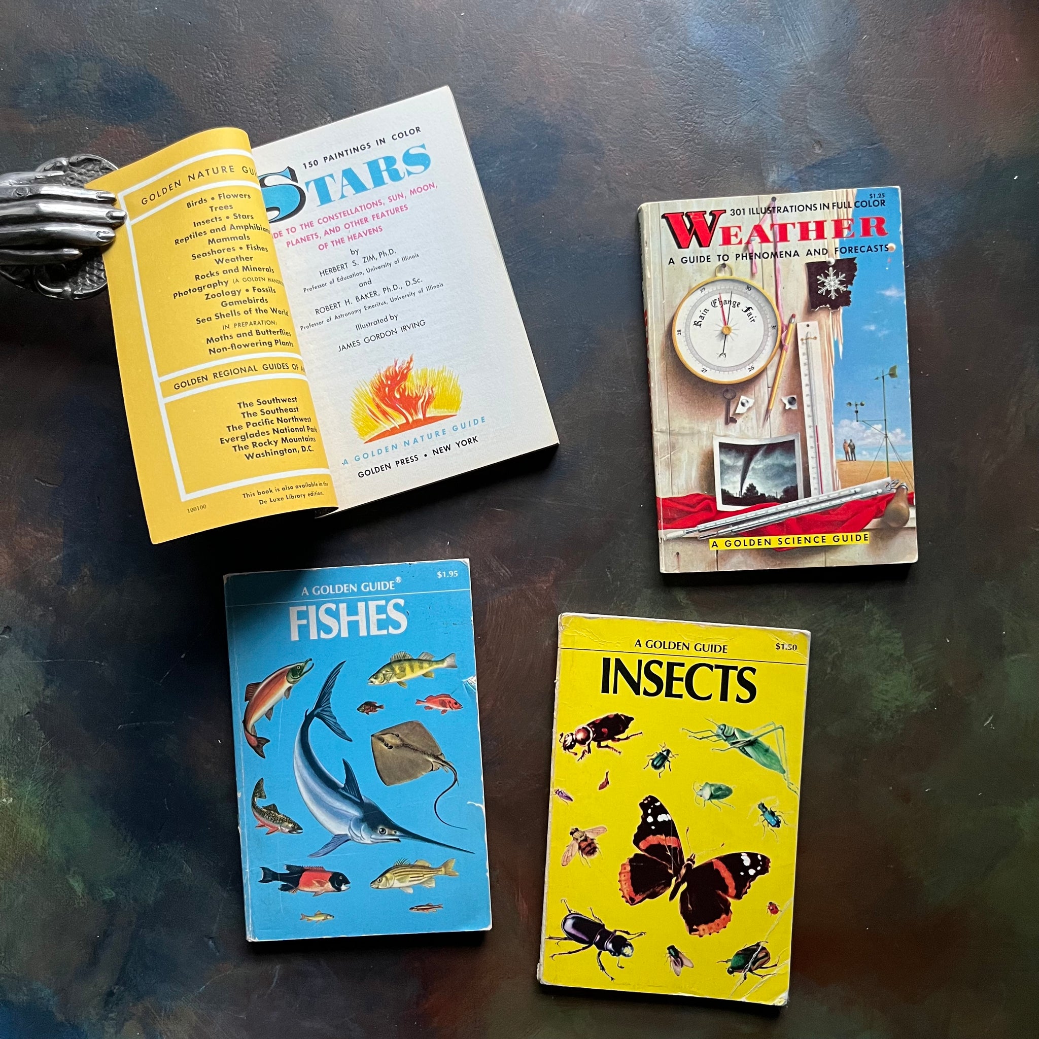 Set of 4 Golden Guide Nature Pocket Guides: Insects, Fishes, Weather ...