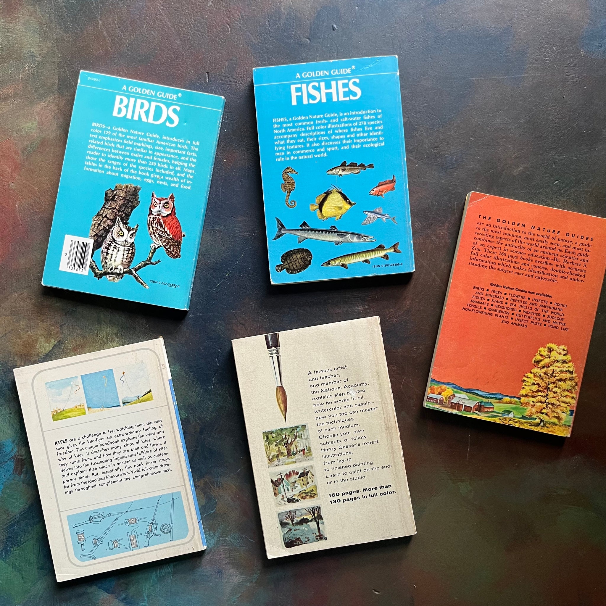 Set of 5 Golden Guide Nature Pocket Guides: Fishes, Kites, Guide to Pa ...