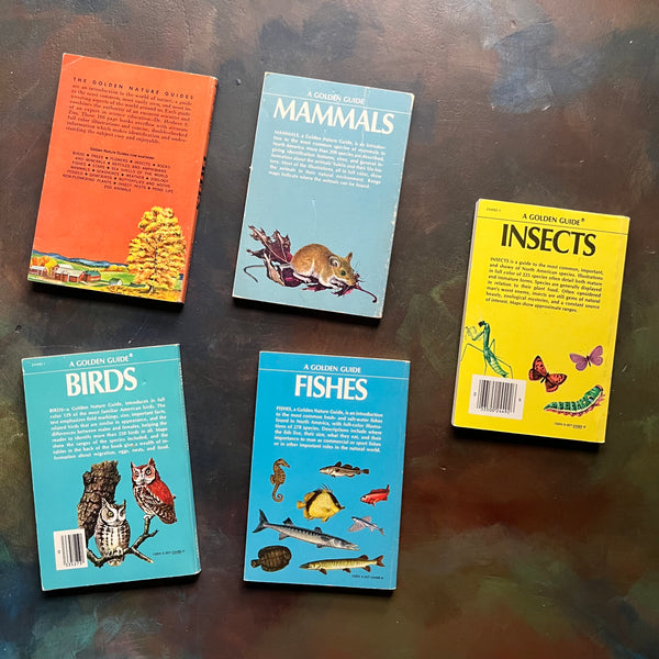 Set of 5 Golden Guide Nature Pocket Guides: Insects, Birds, Mammals, T ...