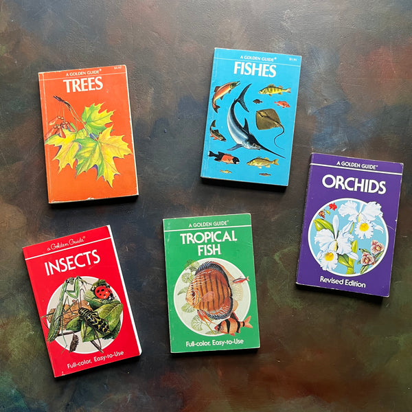 Set of Golden Guide Nature Pocket Guides: Insects, Tropical Fish, Orch ...