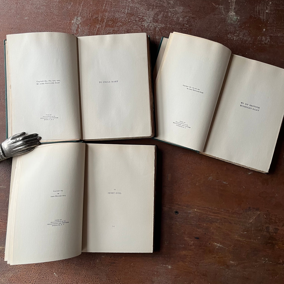 Set of Three James Whitcomb Riley Books: Sketches in Prose, Neighborly ...