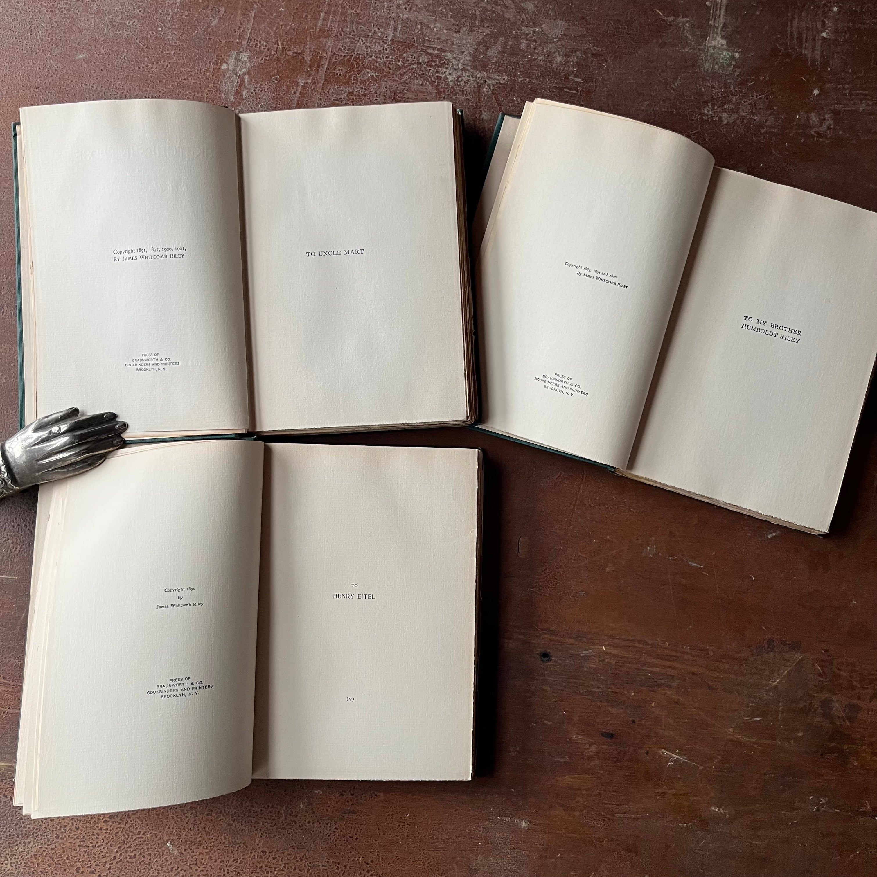 Set of Three James Whitcomb Riley Books: Sketches in Prose, Neighborly ...