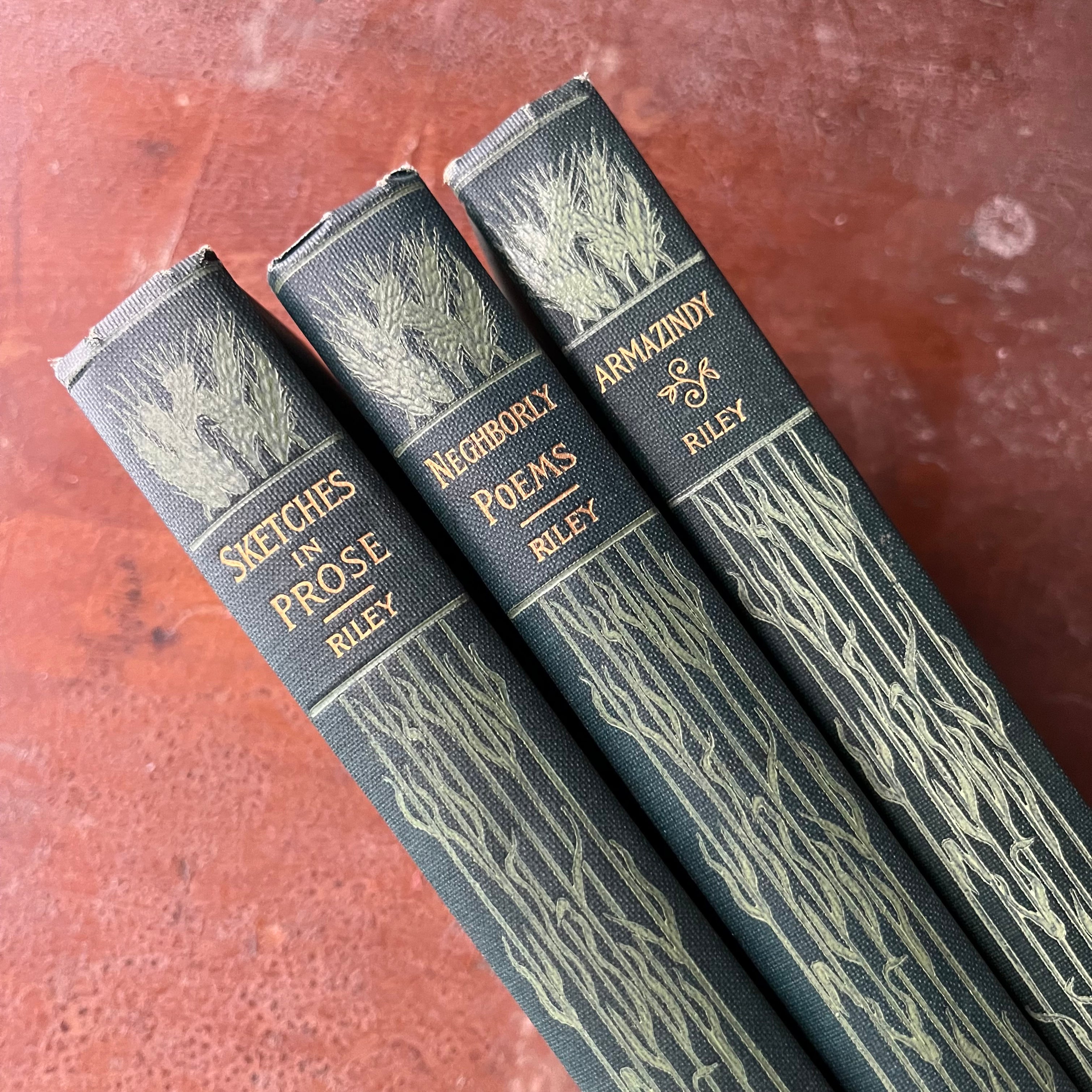 Set of Three James Whitcomb Riley Books: Sketches in Prose, Neighborly ...