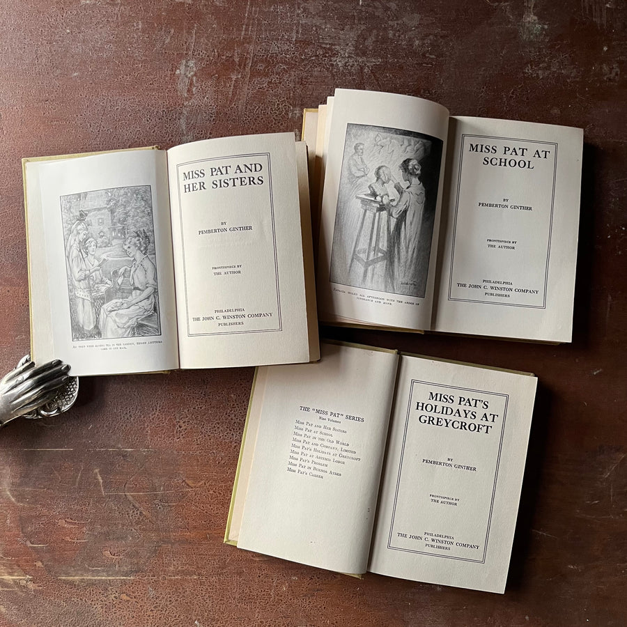 Three Miss Pat Books by Pemberton Ginther: Miss Pat at School, Miss Pa ...