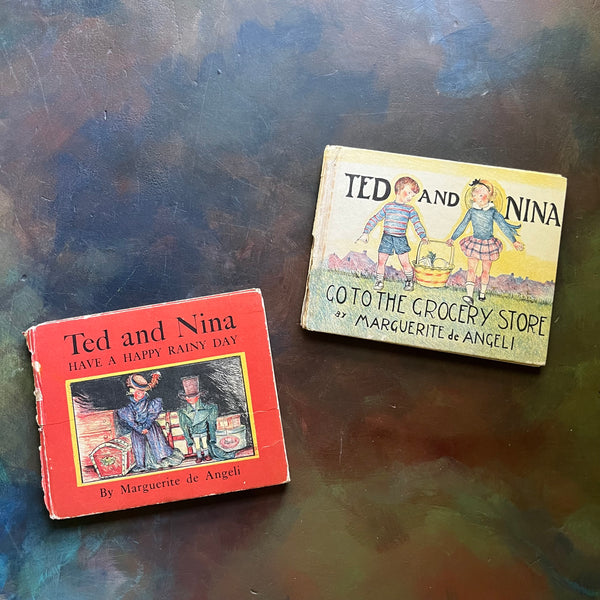 Pair of Ted and Nina Books by Marguerite de Angeli - Go to the Grocery ...