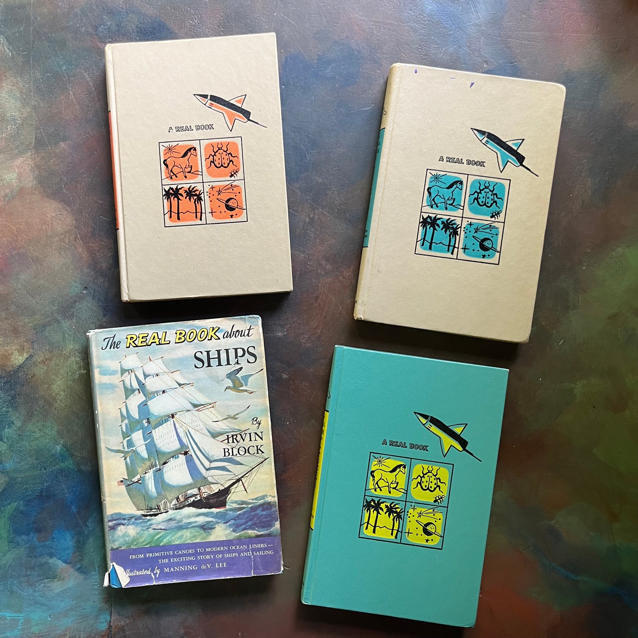 Set of Four The Real Book About Books - Prehistoric Life, Science Expe ...