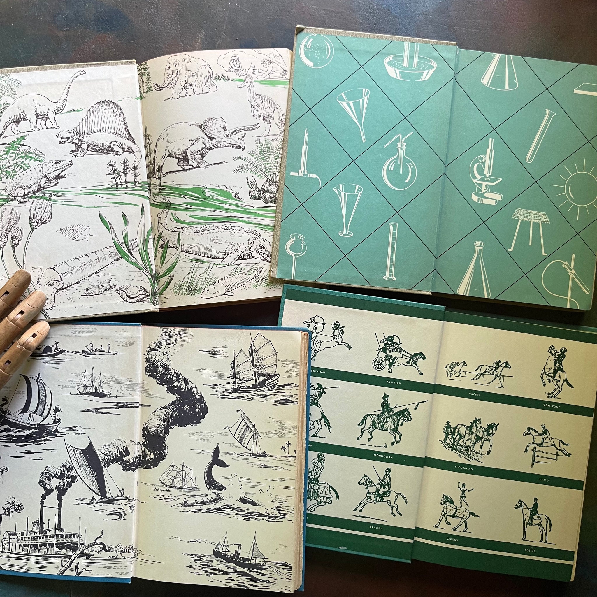 Set of Four The Real Book About Books - Prehistoric Life, Science Expe ...