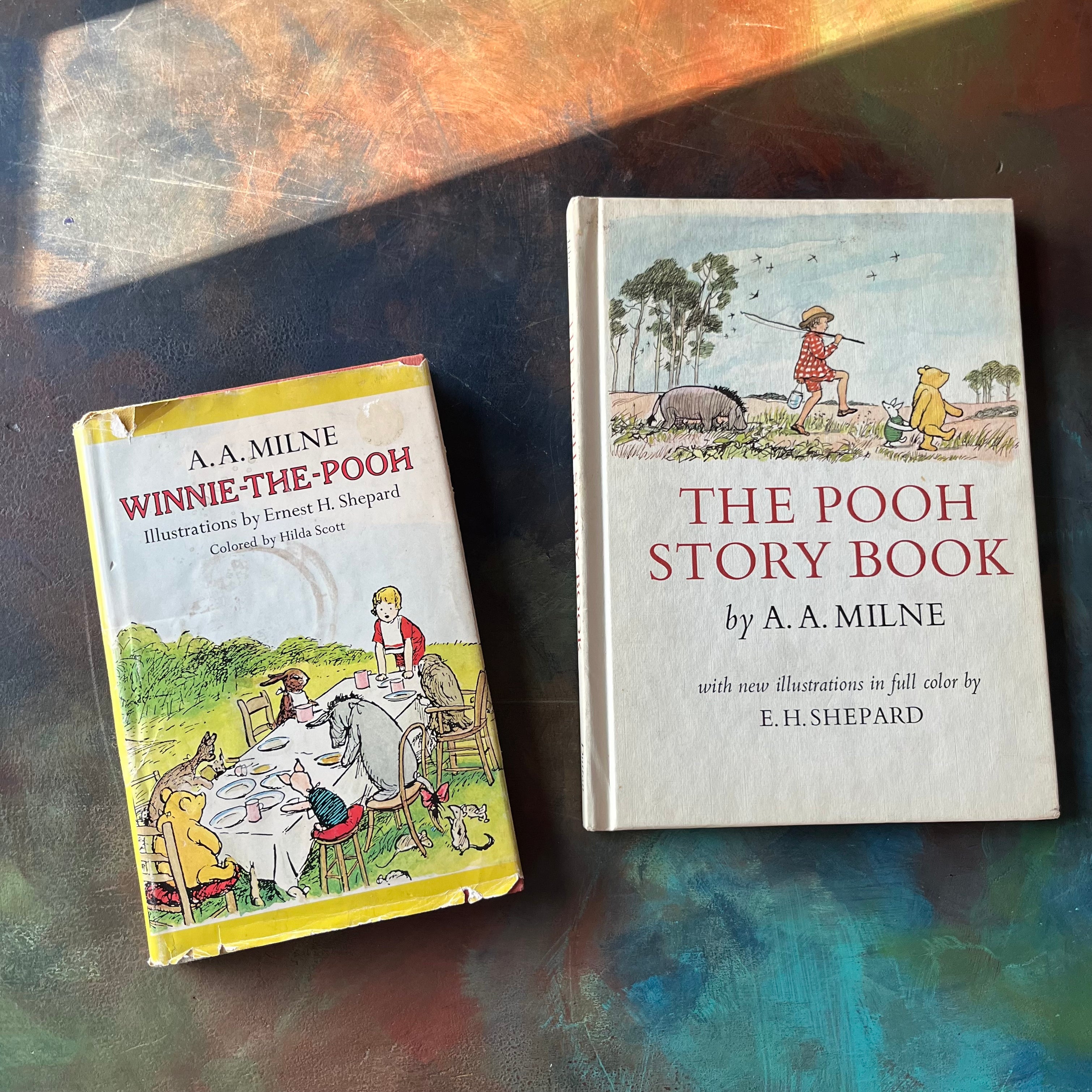Winnie The Pooh and The Pooh Story Book by A. A. Milne - Log Cabin Vintage
