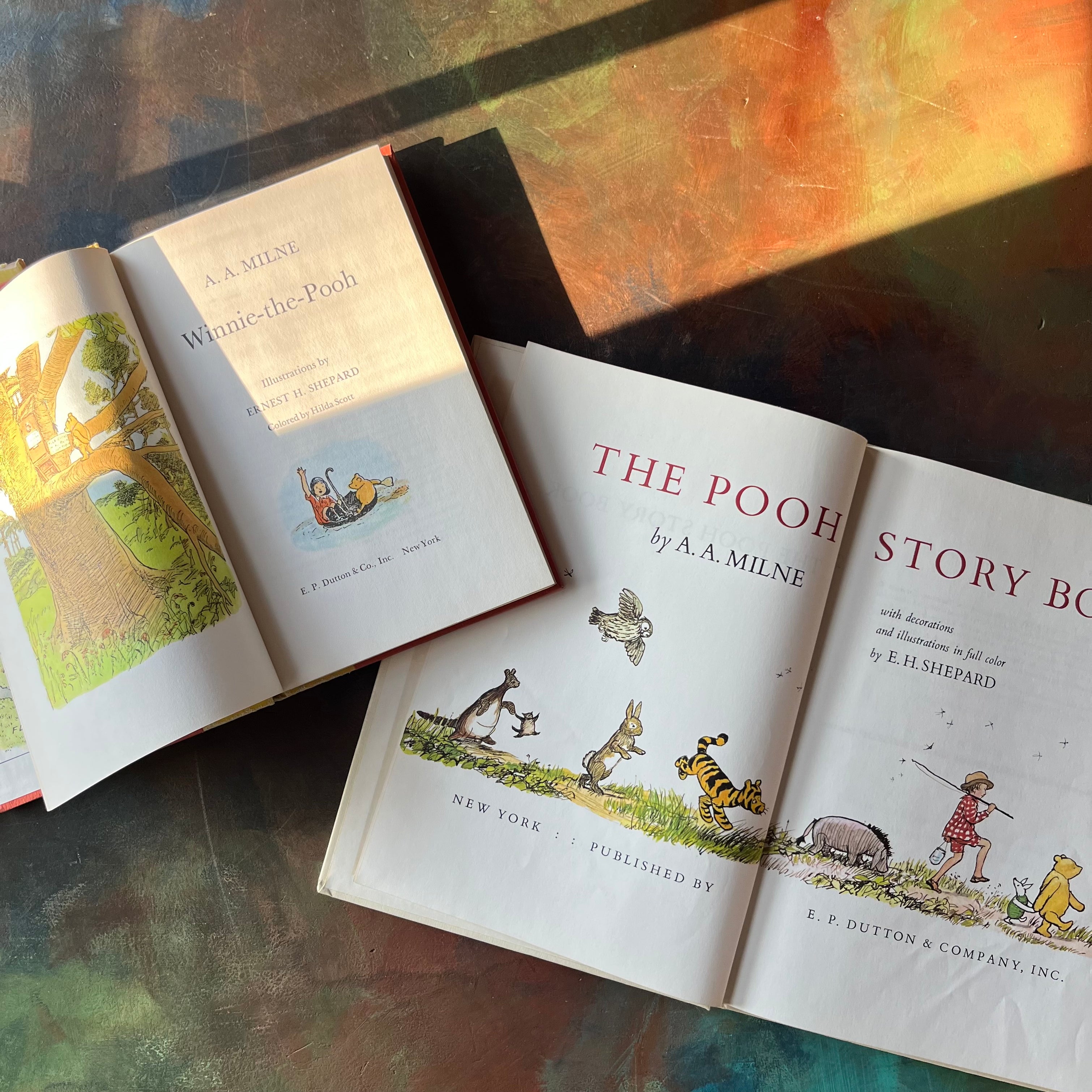 Winnie The Pooh and The Pooh Story Book by A. A. Milne - Log Cabin Vintage