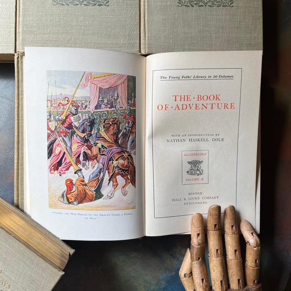 Young Folks Library Book Set 1901 Editions - Log Cabin Vintage