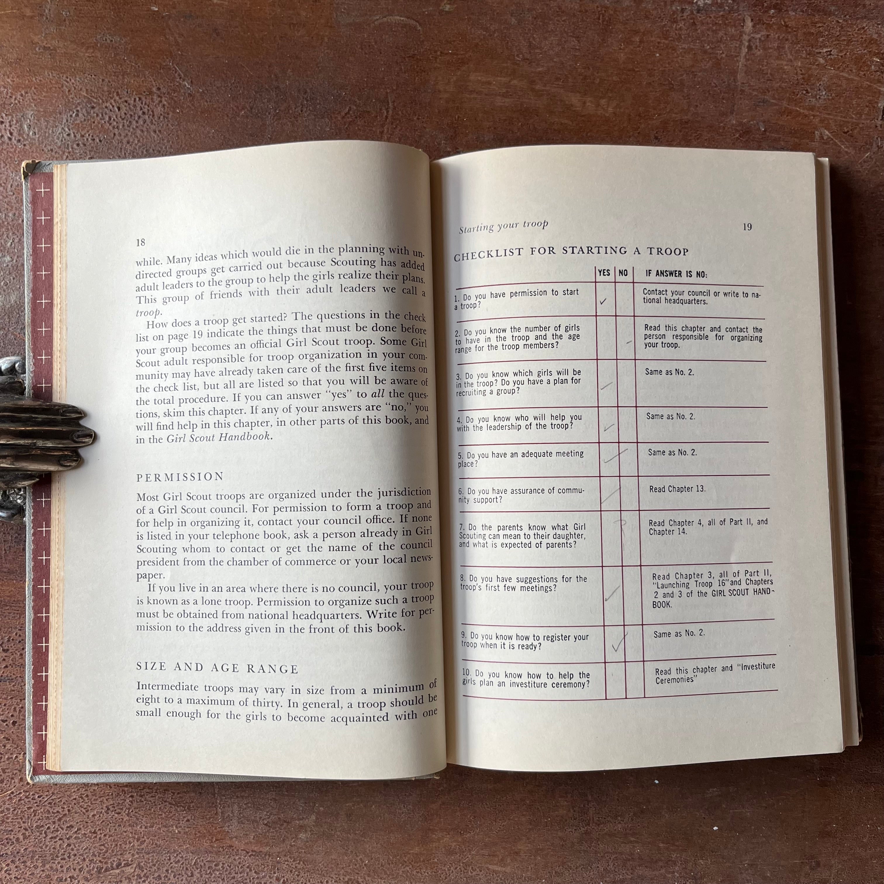 Girl Scout Leader's Guide Intermediate Program - 1955 Edition - Log Cabin Vintage