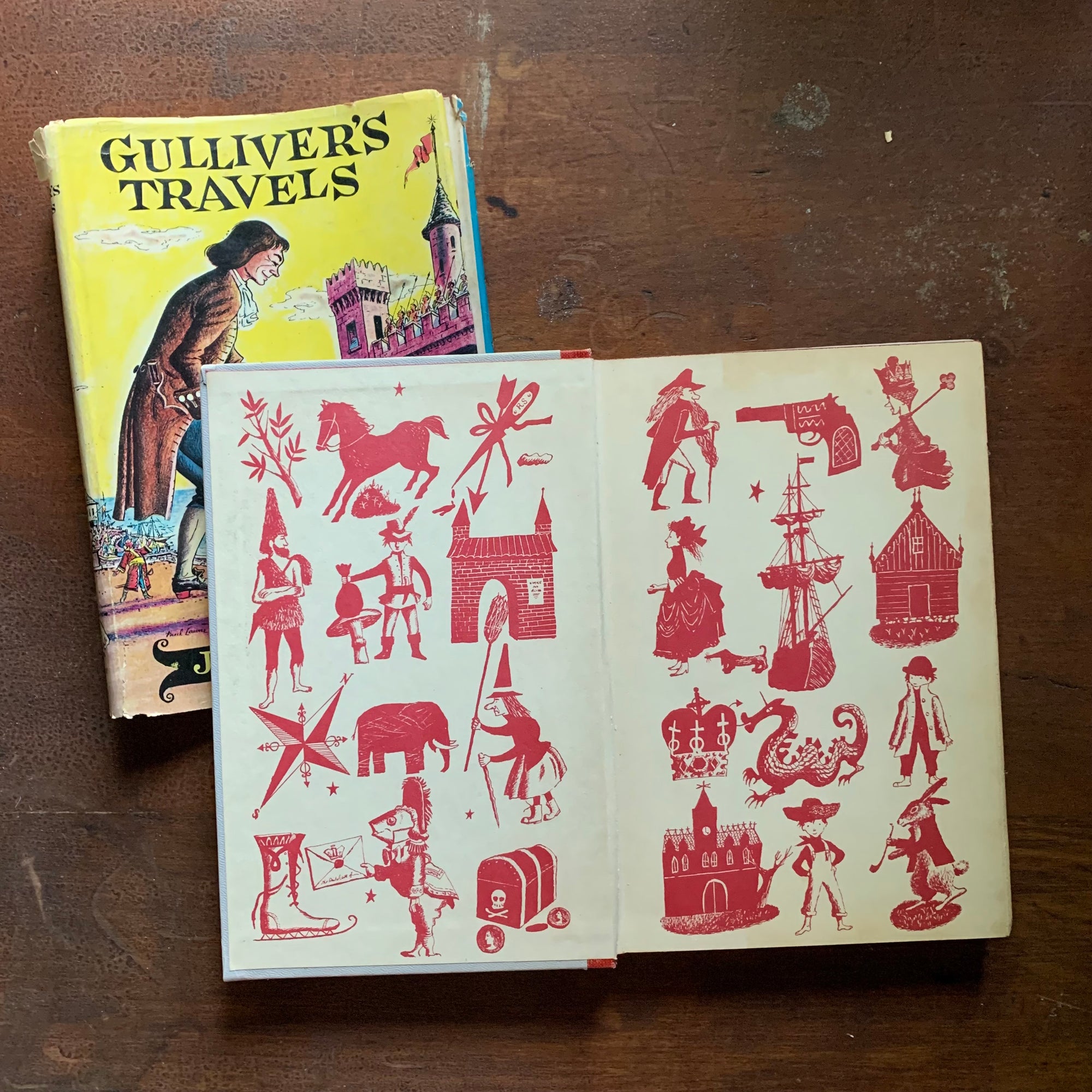 Gulliver's Travels - a 1954 Junior Deluxe Editions Hardcover Book - Log ...