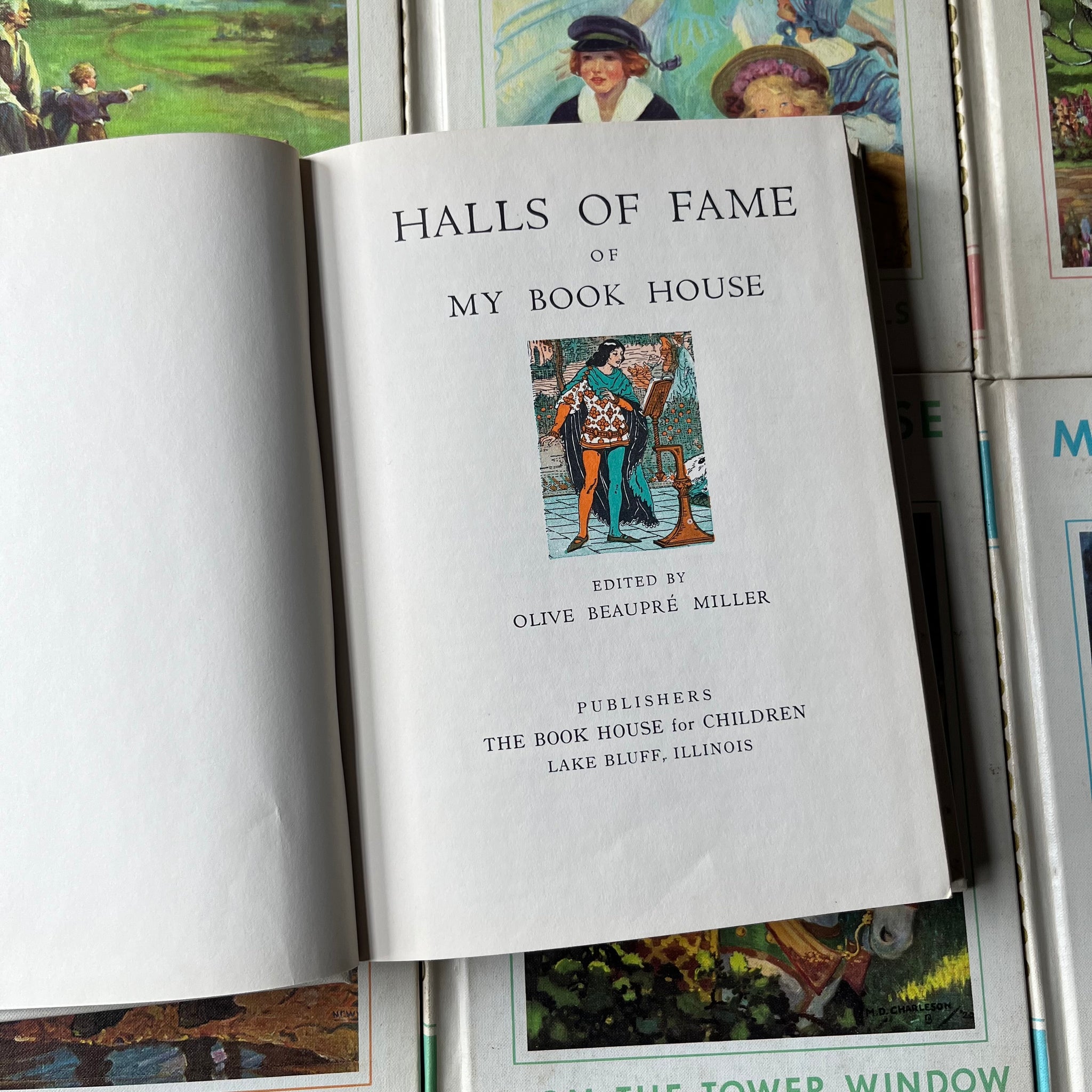 My Book House Book Set Volumes 4 - 12 - Pastel Covers - Log Cabin Vintage