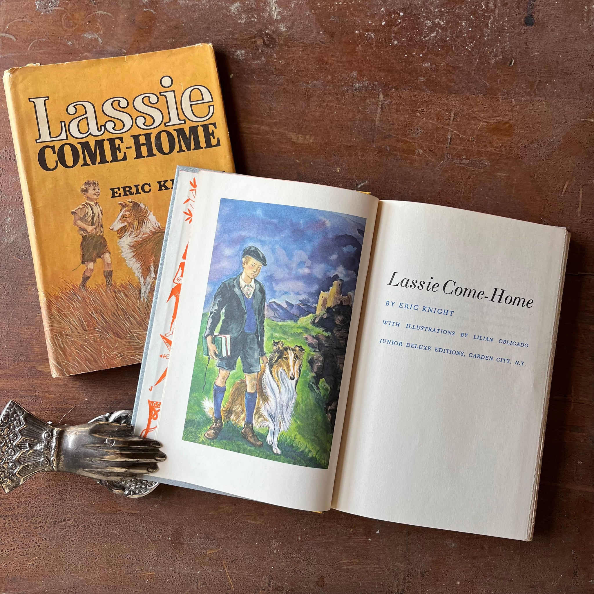 Lassie Come Home - a 1964 Junior Deluxe Editions Hardcover Book - Log ...