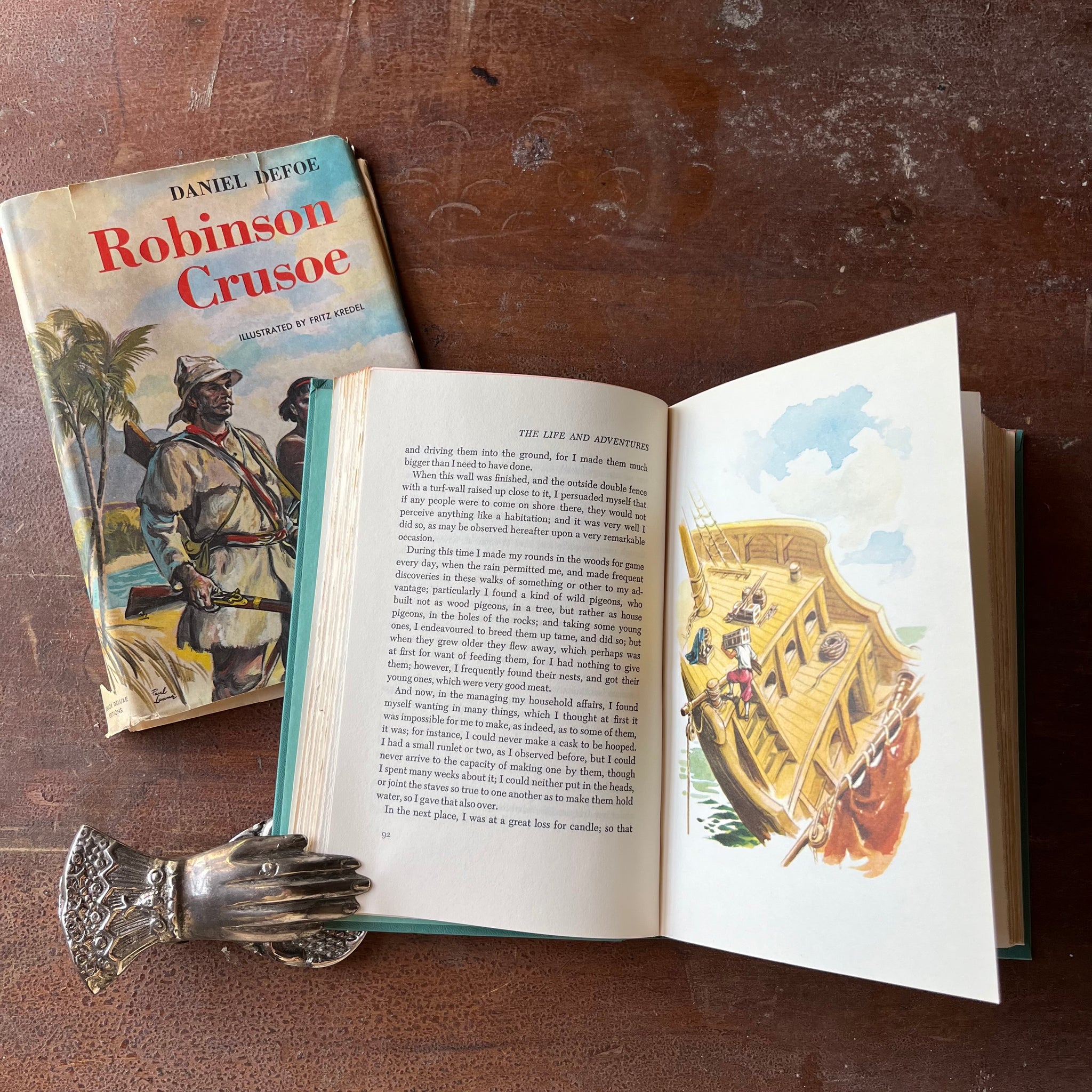 Robinson Crusoe - a 1945 Junior Deluxe Editions Book with Dust Jacket ...