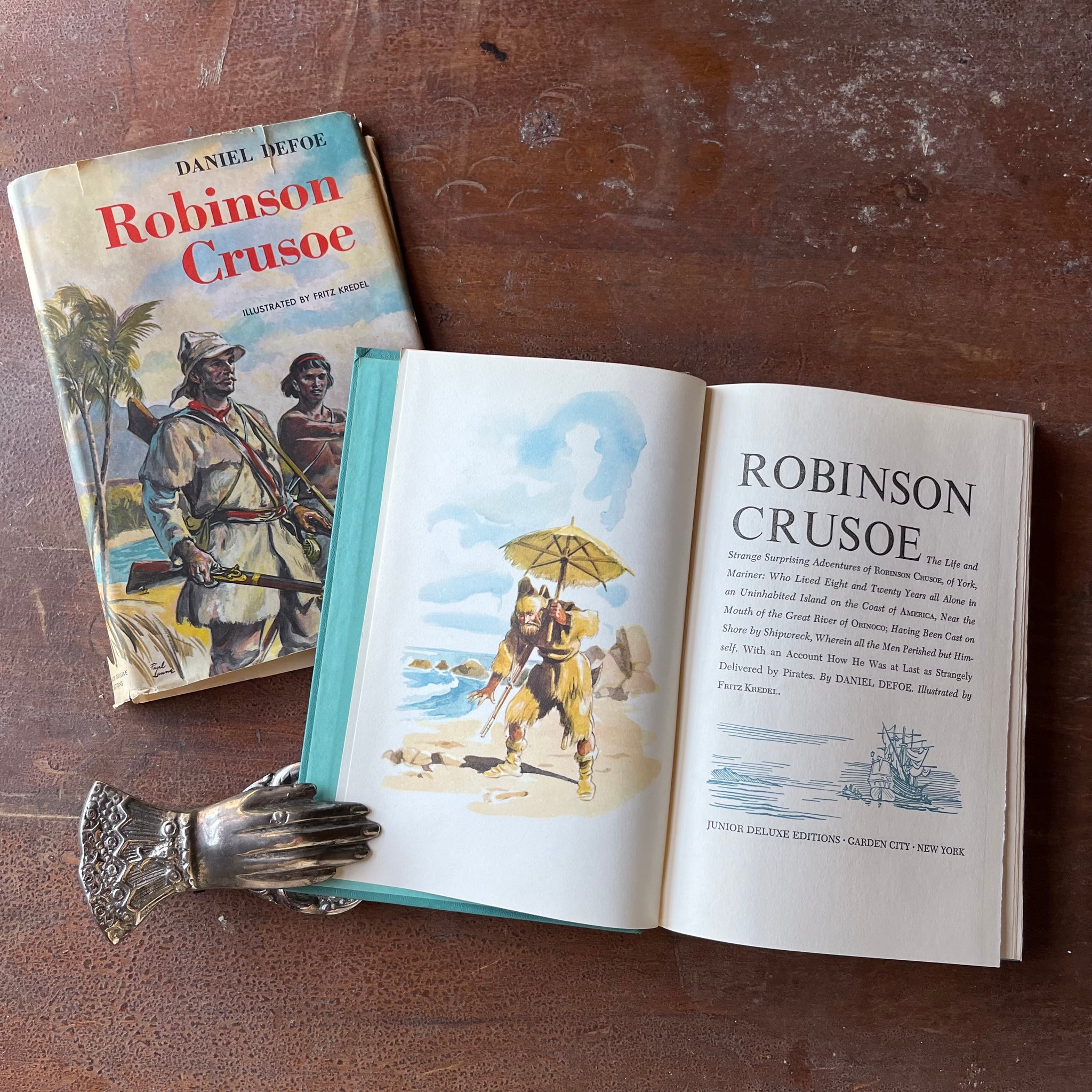Robinson Crusoe - a 1945 Junior Deluxe Editions Book with Dust Jacket ...