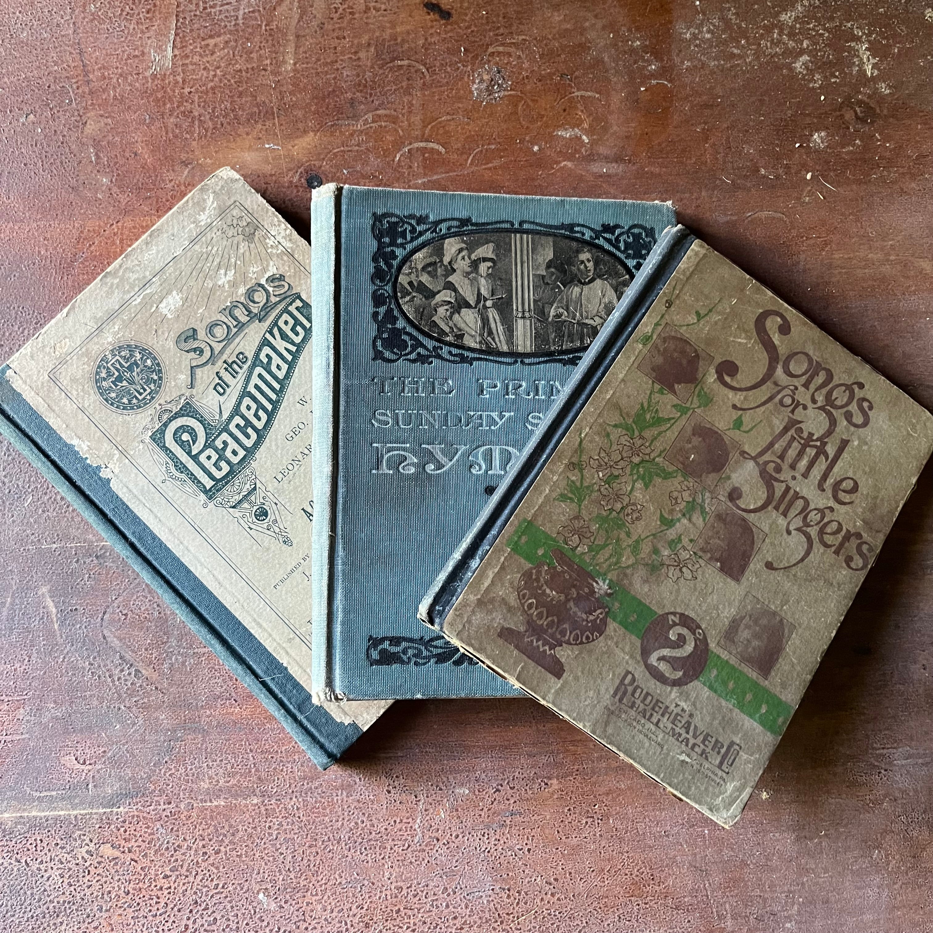 Set of Three Hymnals - Vintage Religious Songbooks - Log Cabin Vintage