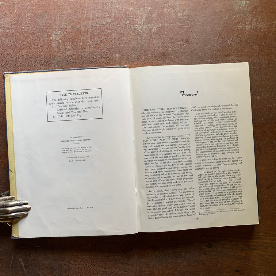 The New World and Its Growth: 1954 Social Studies Textbook - Log Cabin ...