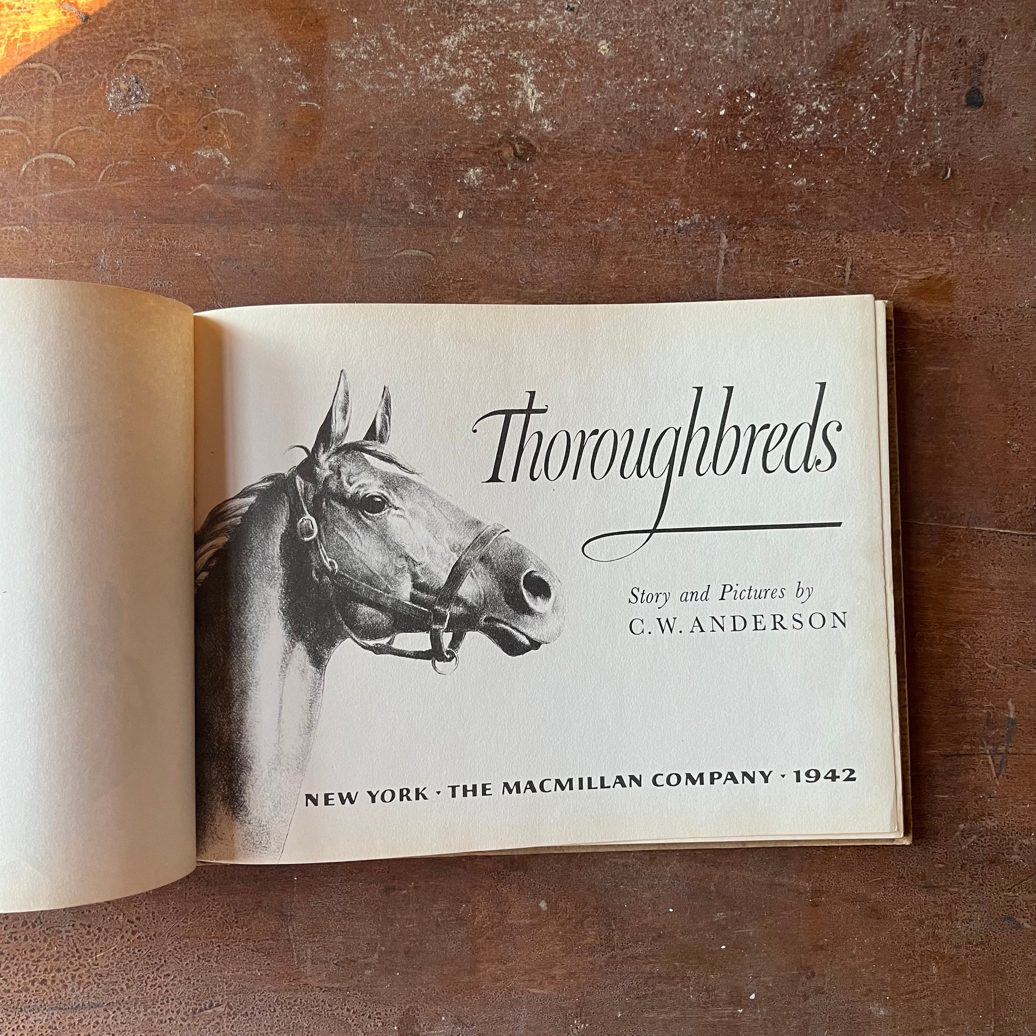 Thoroughbreds by C. W. Anderson - 1942 Edition - Log Cabin Vintage